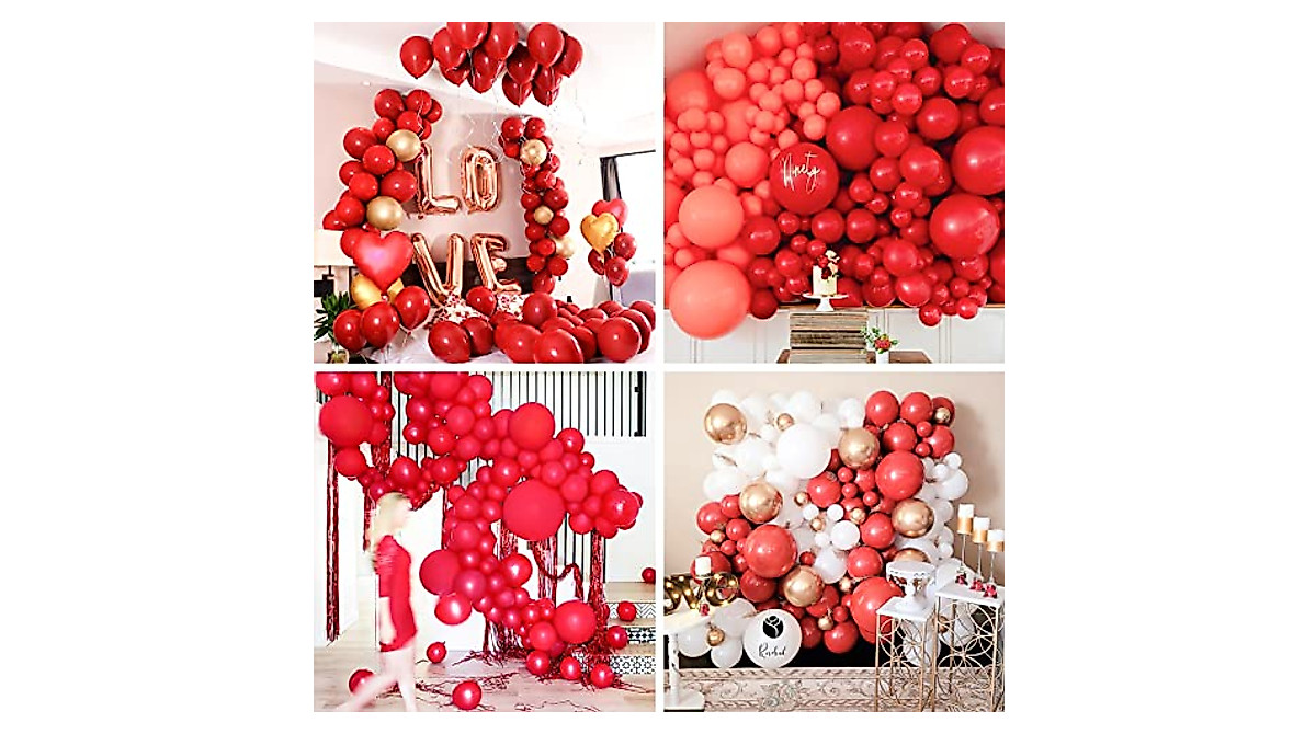 PartyWoo Matte Red Balloons - 100 pcs for Every Event