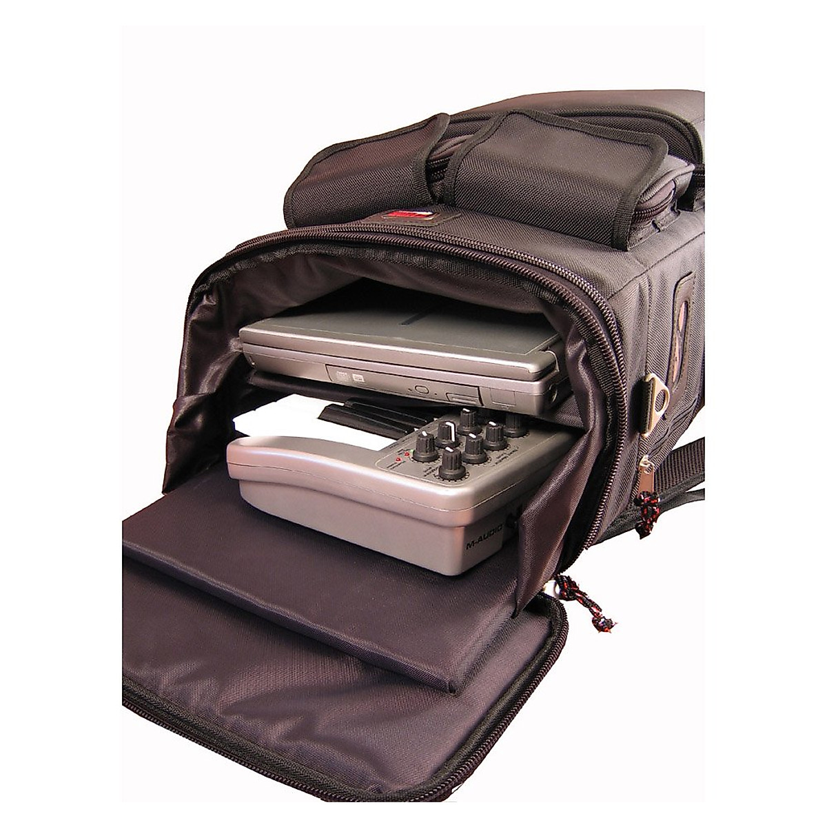 Gator Cases Lightweight Rolling Backpack Case with Pull Handle; Fits 25-Note Micro Controllers and Laptop (GK-LT25W)