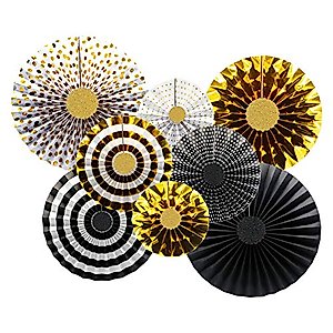 KAXIXI Party Hanging Paper Fans Decorations, Wedding Birthday Bachelorette Bridal Shower Party Ceiling Hangings Gender Reveal Baby Shower Party Decorations, 8pc