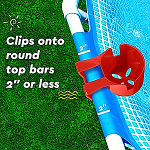 Impresa Pool Drink Holders - 6 Pack- Swimming Pool Supplies - Above Ground Pool Cup Holders for Drinks - Spill-Resistant and Fits Most Pools (Red, White, and Blue)