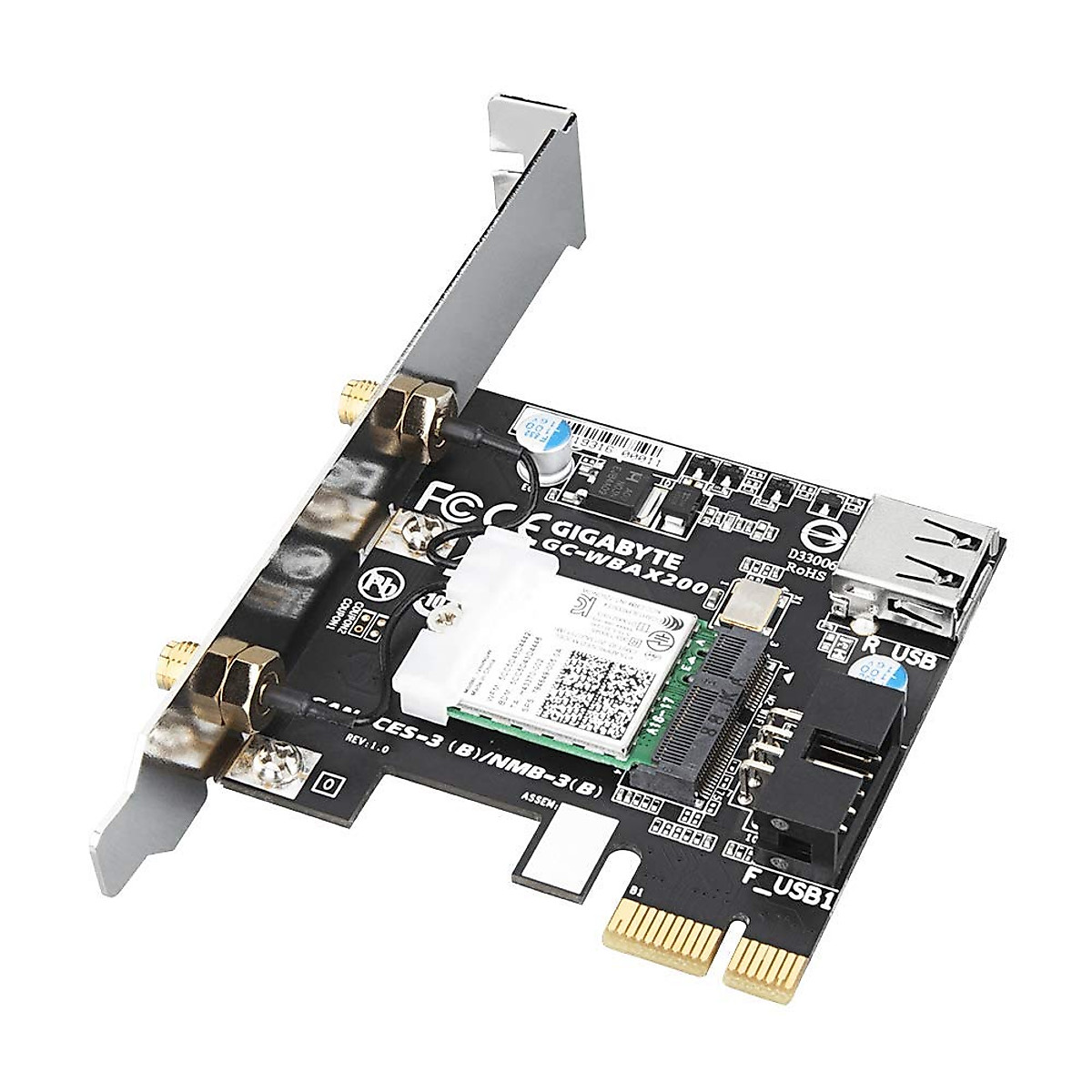 GIGABYTE WIFI 6 GC-WBAX200 (2x2 802.11Ax/ Dual Band WiFi/ Bluetooth 5/ PCIe Expansion Card)