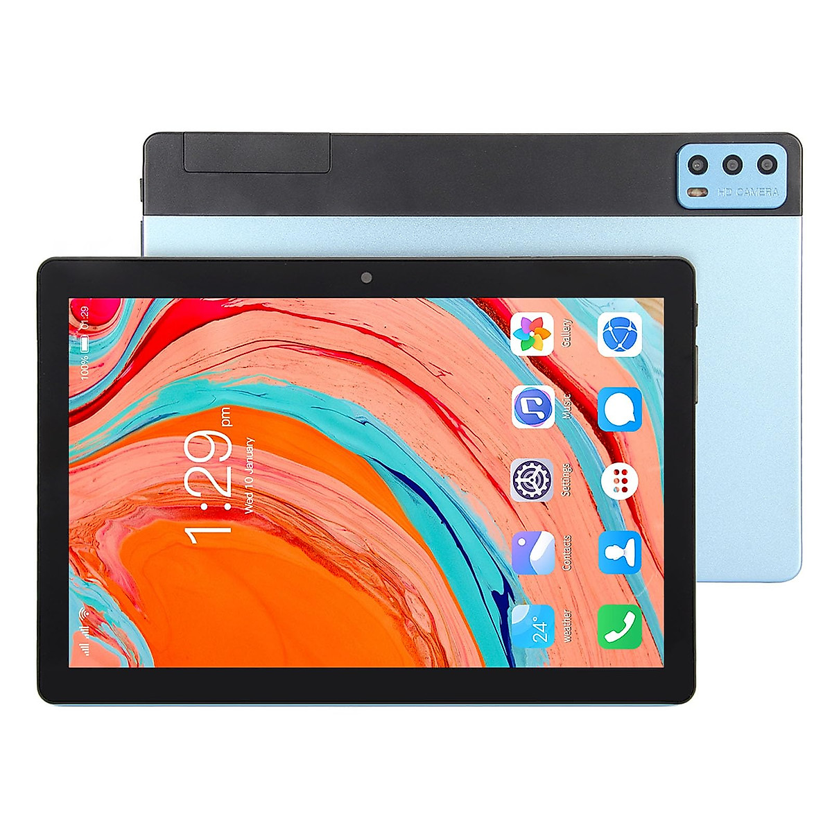 Haofy 10.1 Inch 2-in-1 Tablet, Rear 16 MP 100-240V Tablet PC Octa Core Processor 6GB RAM 128GB ROM GPS 4G Network 5.0 for Business Learning (US Plug)