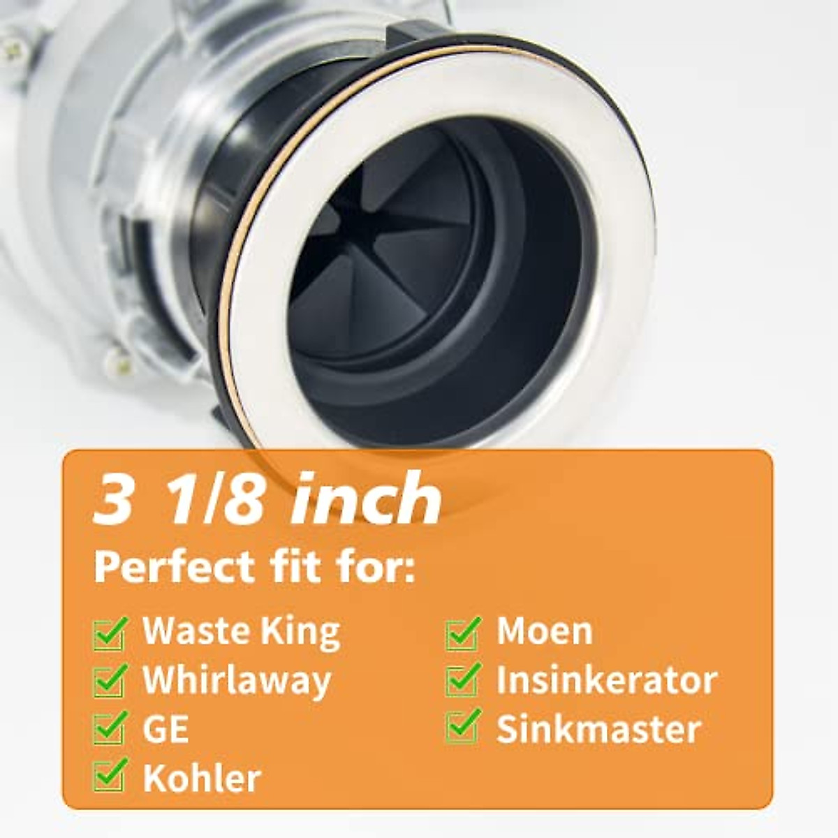 Garbage Disposal Splash Guard Collar Sink Baffle, Food Waste Disposer Parts Accessories, 3-1/8 Inch Multi-function Drain Plugs for Garbage Disposals