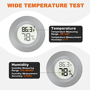 2 Pack Hygrometer Thermometer Mini Digital LCD Monitor Indoor/Outdoor Humidity Meter Gauge Temperature for Humidifiers Dehumidifiers Greenhouse Reptile Humidor Fahrenheit/Celsius(℉/℃) by QPEUIM