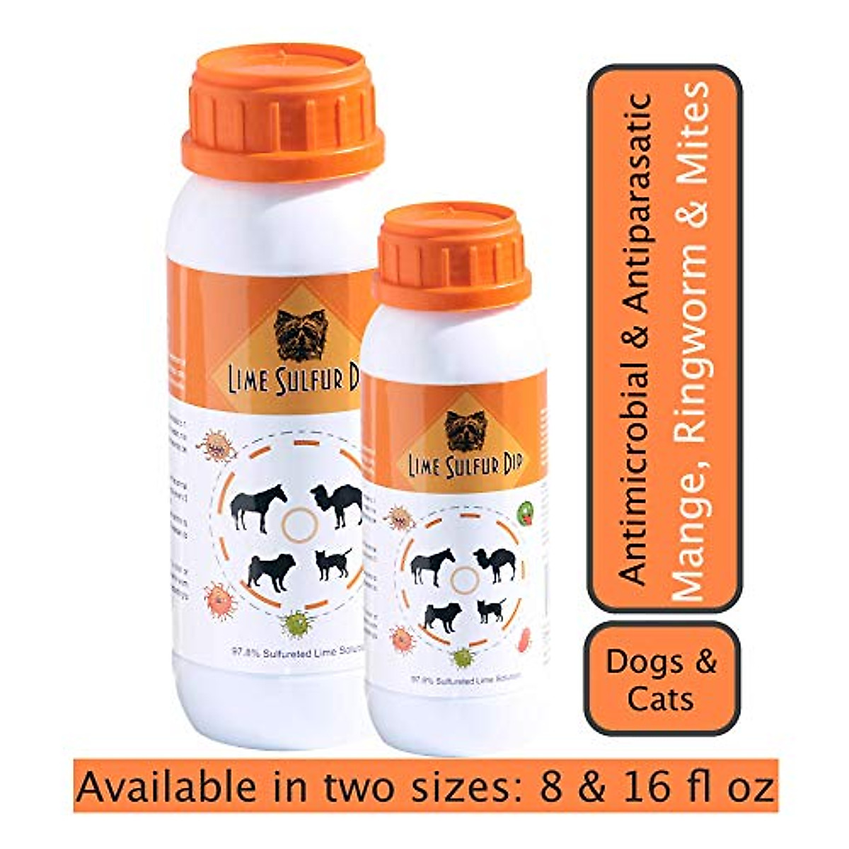 Classic's Lime Sulfur Dip - Pet Care for Itchy and Dry Skin - Xtra Strength Formula - Safe Solution for Dog, Cat, Puppy, Kitten, Horse (16 fl oz)