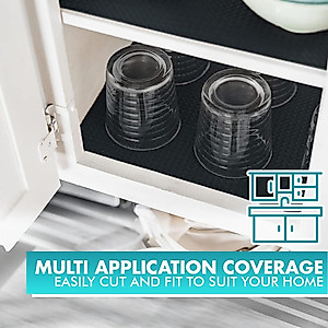 Drawer and Shelf Liner - Truly Non-Slip, Non-Adhesive, Kitchen Cabinet Liners - Heavy, Thick, Durable, Waterproof - Easy Cut to Fit and Protect Any Shelves, Tool Box, Bathroom Surfaces (10 FT, Black)