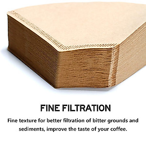 Coffee Filter #1, Disposable Coffee Filter Paper Natural Brown Cone Coffee Filters Unbleached U Shape Fit for Pour Over Coffee Cup, Coffee Maker(Brews 1-2 Cups,100 Count)