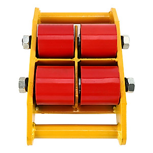 YaeTek Industrial Machinery Mover 13200 lbs 6 Tons Machinery Skate Dolly with 4 Rollers Cap 360 Degree Rotation (Yellow)