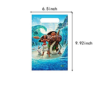LALIFE 30 PCS Plastic Moana Birthday Party Favor Bags Moana Party Gift Goody Bags for Kids Birthday