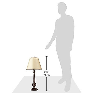 Globe Electric 12398 Set of Two 27" Table Lamps, Bronze Finish, Beige Shades