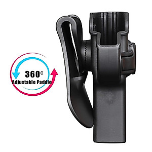 SR9C Holster for Ruger SR9 Full-size, SR9 Compact(Not for Security 9), Outside Waistband OWB Paddle SR9 Gun Holster, 360° Adjustable Cant/Fast Release - Right Handed