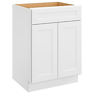 LOVMOR 24" Bathroom Vanity, Kitchen Base Cabinet, Single Sink Storage Unit, Pedestal Sink Storage Cabinet, Large Capacity for Laundry Room, Kitchen, Shower Room & Utility Room