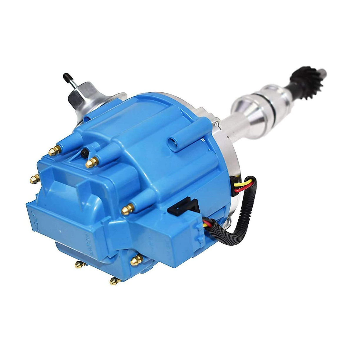 A-Team Performance - HEI Complete Distributor 65K-Volt Coil, 8 Cylinders - Compatible with BBF Big Block Ford 351C 351M 400M 429 460 - One Wire Installation Blue Cap