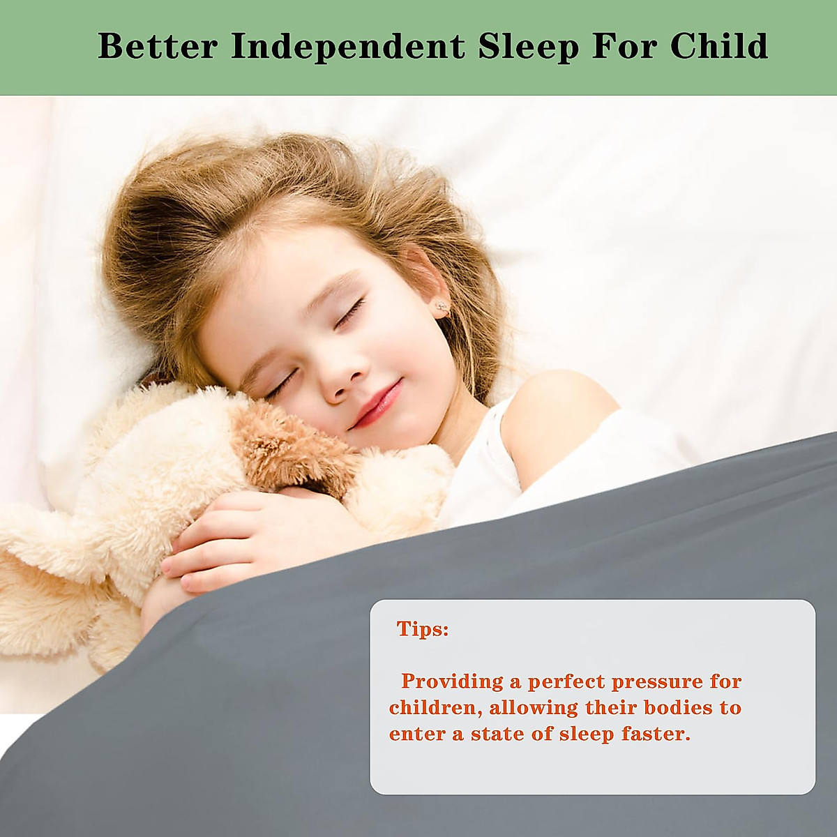 Ntomtuex Sensory Bed Sheet for Compression Reduced Pressure Weighted Blanket to Keep Nice Sleeping Comfortable with Light Breathable Polyester, Grey,38"x60"