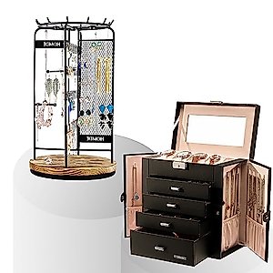 Homde Leather Jewelry Box + Jewelry Stand