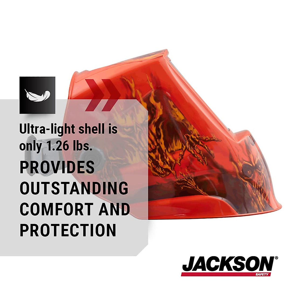 Jackson Safety Premium Graphic Welding Hood with ADF - Ultra Lightweight Auto Darkening Welding Helmet - ANSI Z87.1 (Multiple Styles)