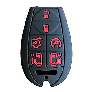 KAWIHEN Silicone Key Fob Cover Replacement for Chrysler Town Country Dodge Grand Caravan Charger Challenger Durango Journey Ram Magnum Jeep M3N5WY783X 2701A-C01C 68043594AA 68043594AA