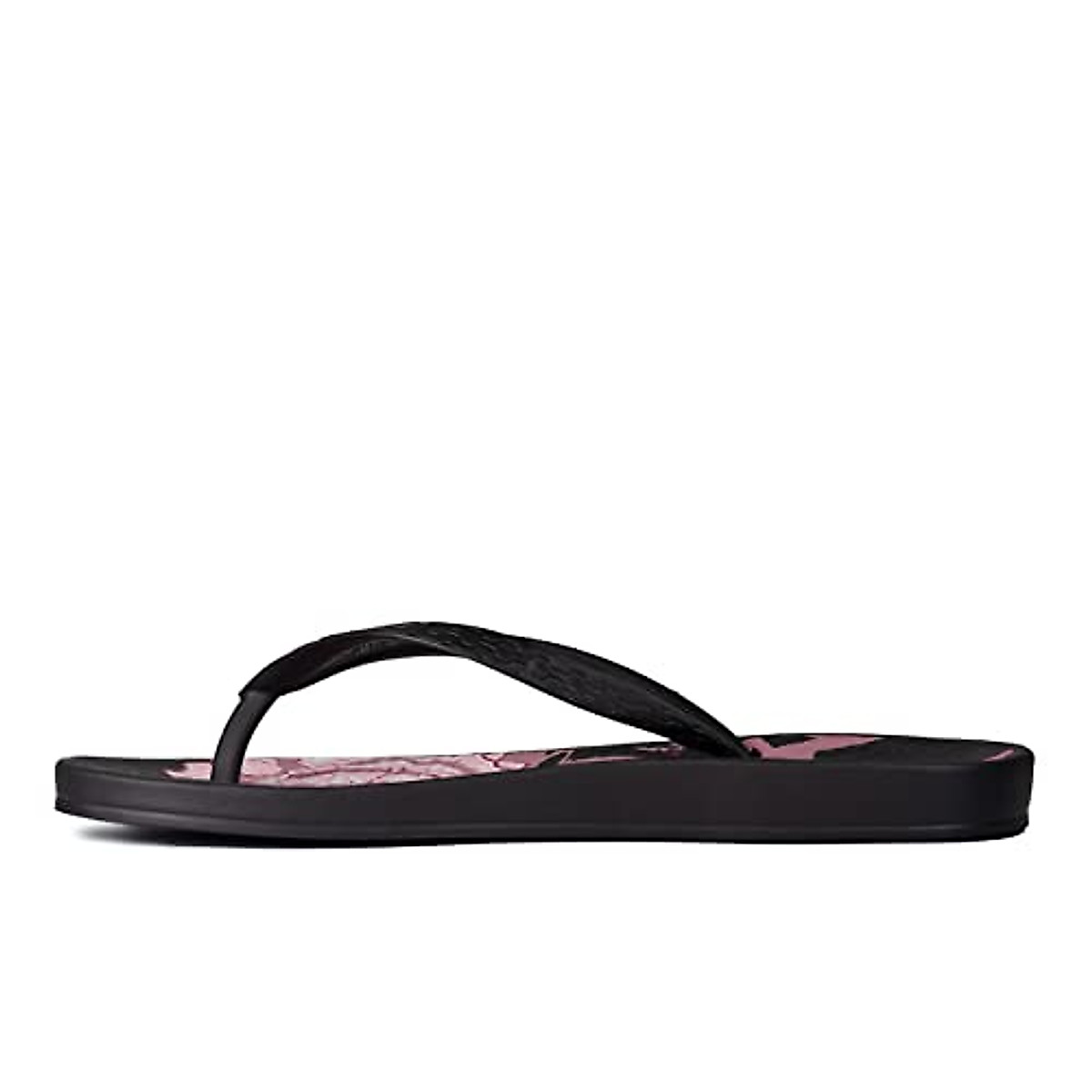 Ipanema Women's Ana Temas XIII Flip Flops - Comfortable & Stylish Summer Sandal with Flower Prints, Anatomic Footbed & Non-Slip Sole, Black/Pink, 10