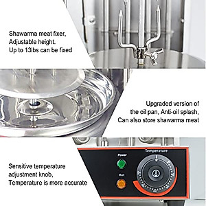 NJTFHU Electric Shawarma Machine Home Vertical Rotisserie 110V Gyro Broiler with 2 Heating Tubes Meat Catcher for Home,Outdoor,Garden Rotisserie