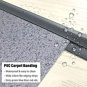 Carpet Edge Trim Strip Grey Black, Flexible PVC Transitions Bar Floor Threshold Ramp for Flooring to Tile, Self Adhesive Rugs Edging Banding for Height Less Than 6 Mm