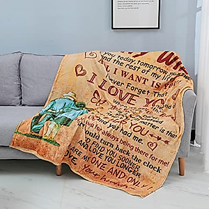 Wedding Gifts for Her to My Wife Blanket from Husband Birthday Gift Ideas Christmas Romantic Valentine's Day Gift for My Wife Blanket Soft Cozy Flannel Throw Blanket