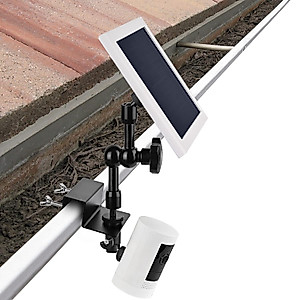 2-in-1 Gutter Mount for Ring Solar Panel, Stick Up Cam Battery, Spotlight Cam Battery and Spotlight Cam Battery Plus/Pro, Perfect Angle to Get Adequate Sunlight for Your Ring Solar Panel - Black