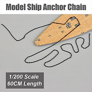 TEAFIRST 1/200 Scale Model Ship Anchor Chain Alloy 60cm Length DIY Boats Kits Accessory