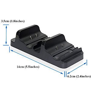 OSTENT Dual Charger Dock Station + 2 Battery for Microsoft Xbox One Wireless Controller