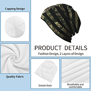 Sigouyinei Camo Camouflage Retro Hunting Tactical Army American Flag Knit Hat Slouchy Skull Cap Beanie Hat for Men Women Gifts