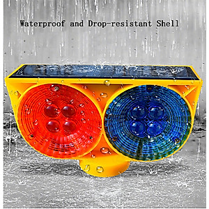 RISOON Solar Strobe Warning Light, High-Intensity LED, Red+Blue, 6-8h Battery Life, IP65 Waterproof, 1000m Visibility, Energy Saving, Wide Application