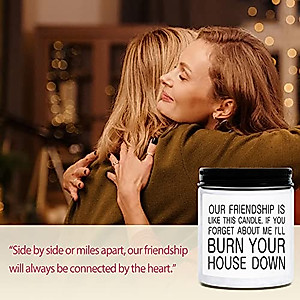 Lavender Scented Candle - Friendship Gifts for Women Best Friend - BFF Birthday Gifts for Friend Female Leaving- Bestie Going Away Gift - Funny Mothers Day Galentines Day Gifts for Friend