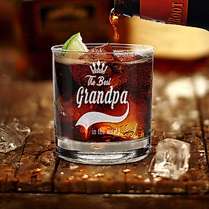 shop4ever® The Best Grandpa In The World Engraved Whiskey Glass