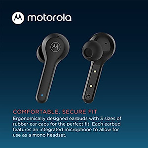 Motorola Moto Buds 085 - True Wireless Bluetooth Earbuds with Microphone and USB-C Charging Case - IPX5 Water Resistant, Smart Touch-Control, Lightweight Comfort-Fit, Clear Sound & Deep Bass - Black