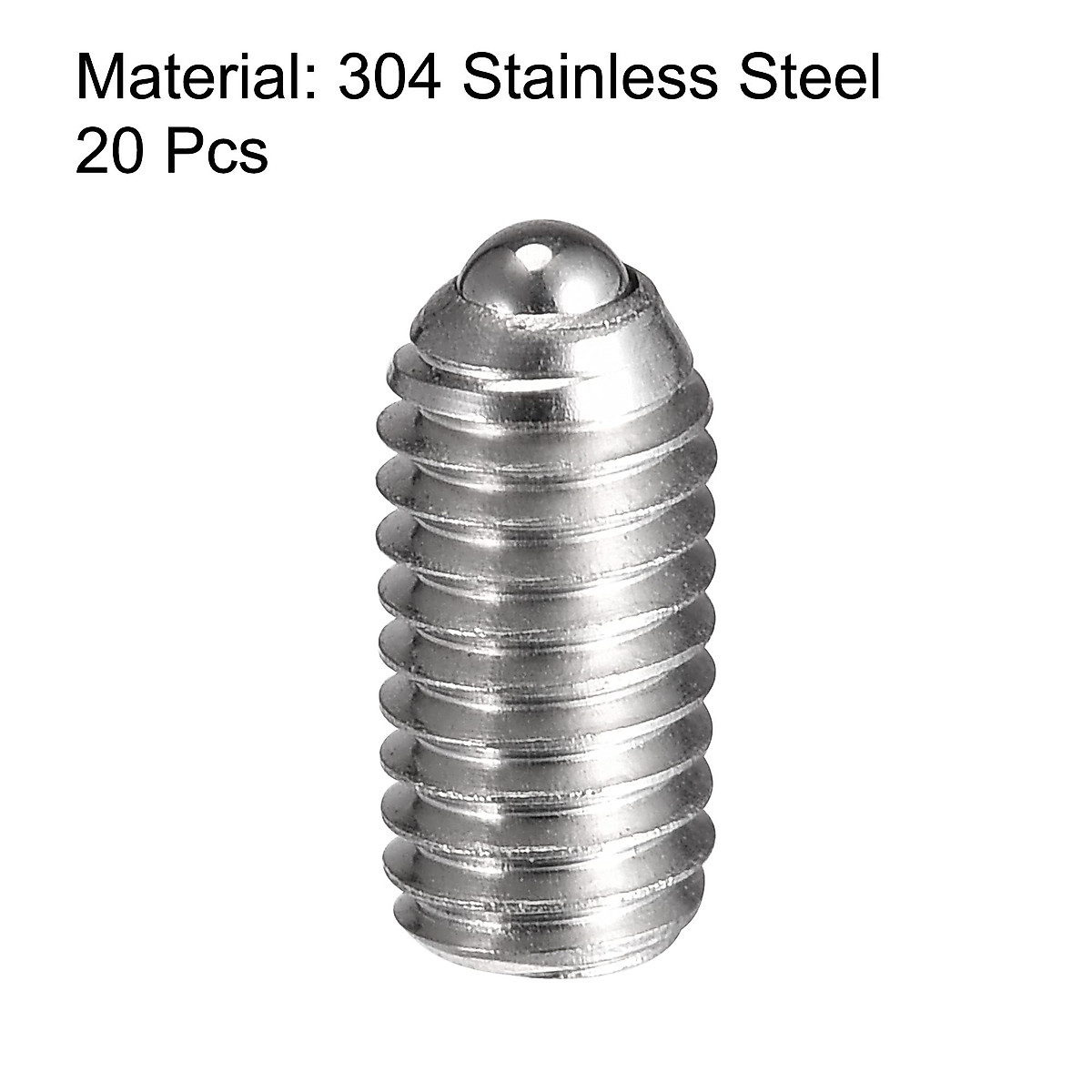 uxcell Ball Point Set Screws, M3 x 6mm 304 Stainless Steel Metric Spring Hex Socket Screw 20pcs