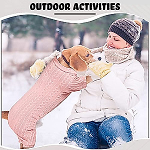 2 Pcs Dog Sweaters Knitted Puppy Pajamas Cat Sweater Pullover for Dogs Thermal Doggie Winter Clothes Christmas Holiday Knitwear Pet Apparel for Small Medium Dogs Puppies, Pink and Grey (Large)