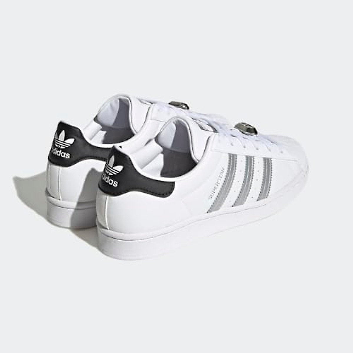 adidas Women's Superstar Sneaker, White/Silver Metallic/Black, 9