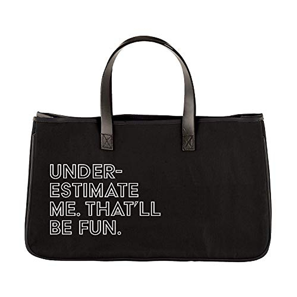 Creative Brands Slant CollectionsCanvas Tote Bag, Medium, Underestimate Me