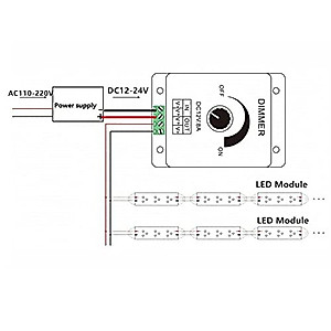 12V-24V LED Dimmer Switch, LED Strip Light Lamp LED Dimmer Switch