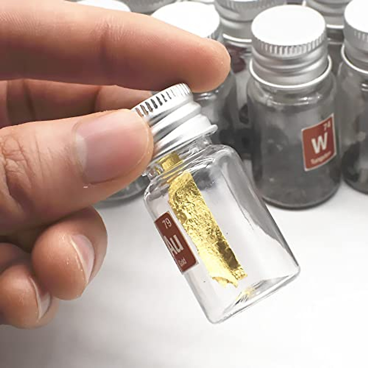 30 Element Samples in Vial Bottle Metal Non-Metal Rare Earth for Collections Vials Ampoule Combination Manganese Ni Au Te Fe V