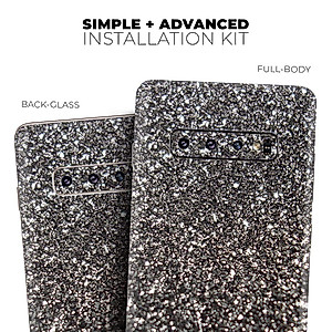 DesignSkinz Black Unfocused Sparkle Protective Vinyl Decal Wrap Skin Cover Compatible with The Samsung Galaxy S20 (Screen Trim & Back Glass Skin)