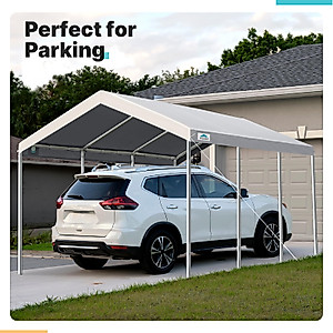 ADVANCE OUTDOOR 10x20 ft Adjustable Height Carport Heavy Duty Car Canopy Garage Shelter Boat Wedding Party Tent, No Sidewall, Grey