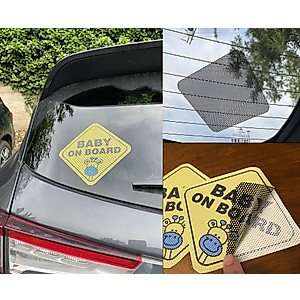 CM Wealth 2Packs - Baby in Car Sticker Decal Baby on Board Sign for Car Safety Sign Cute Baby in Car Waving Sticker(Boy2)