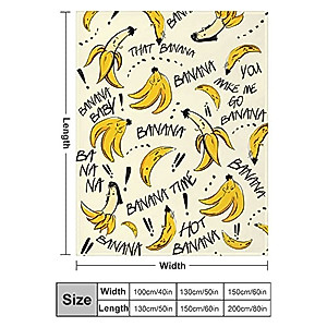 STWINW Funny Banana Throw STWINW Gifts for Women Men Ultra Soft Throw Blankets Lightweight Couch Bed STWINW Warm Plush Flannel STWINW 40''x50'' Cooling STWINW Home Decor Blanket