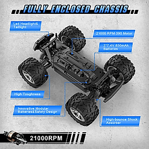 FUUY 1/16 Fast RC Cars for Adults with 2 Batteries&Shells, All Terrain 42KPH High-Speed Remote Control Car, Waterproof Off-Road RC Crawler, Hobby Truck Toy Youth Gift for Age 14+