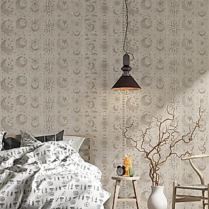 INFUNLY Wall Stencils for Painting 12X8 inches Reusable Star Moon Tile Stencil Walls Concrete Floor Stencils for Painting Patio Wall Cement Bathroom Floor Furniture