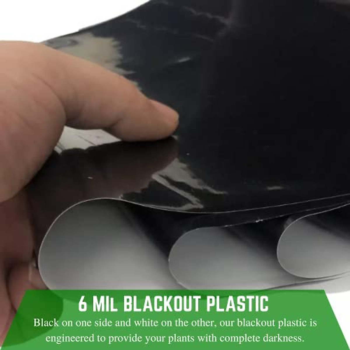 Farm Plastic Supply - Panda Film Light Deprivation Greenhouse Cover - 6 mil - (24' x 10') - 100% Blackout Tarp, Black White Plastic Sheeting, Green House Poly Film