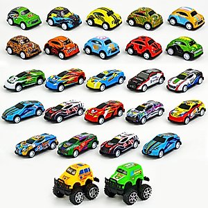 Vileafy 26 Pack Different Pull Back Cars for Kids Party Favors, 3 Styles of Small Vehicles for Kids 3-5 Years Old, Great Toys for Class Prizes, Treasure Box and Party Favors