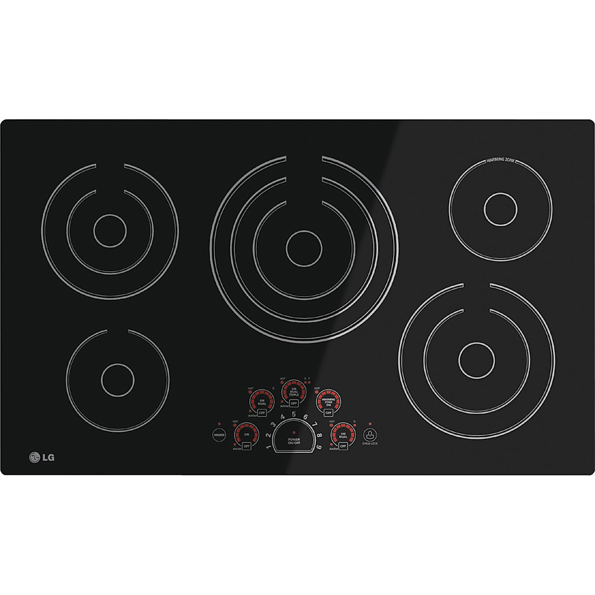 LG 36" BLACK RADIANT ELECTRIC SMOOTHTOP COOKTOP WITH SMOOTHTOUCH CONTROLS LCE3610SB