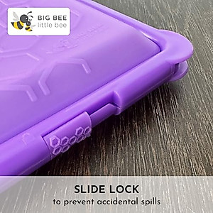 Big Bee, Little Bee - SoftShell Reusable Silicone Food Storage Container with Lid, Easy to Clean, Lays Flat, Snaps Closed, Microwave, Freezer & Dishwasher Safe, As Seen on Shark Tank (Aqua)