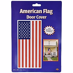 Beistle American Flag Door Cover, 30 by 5-Feet,Red/White/Blue